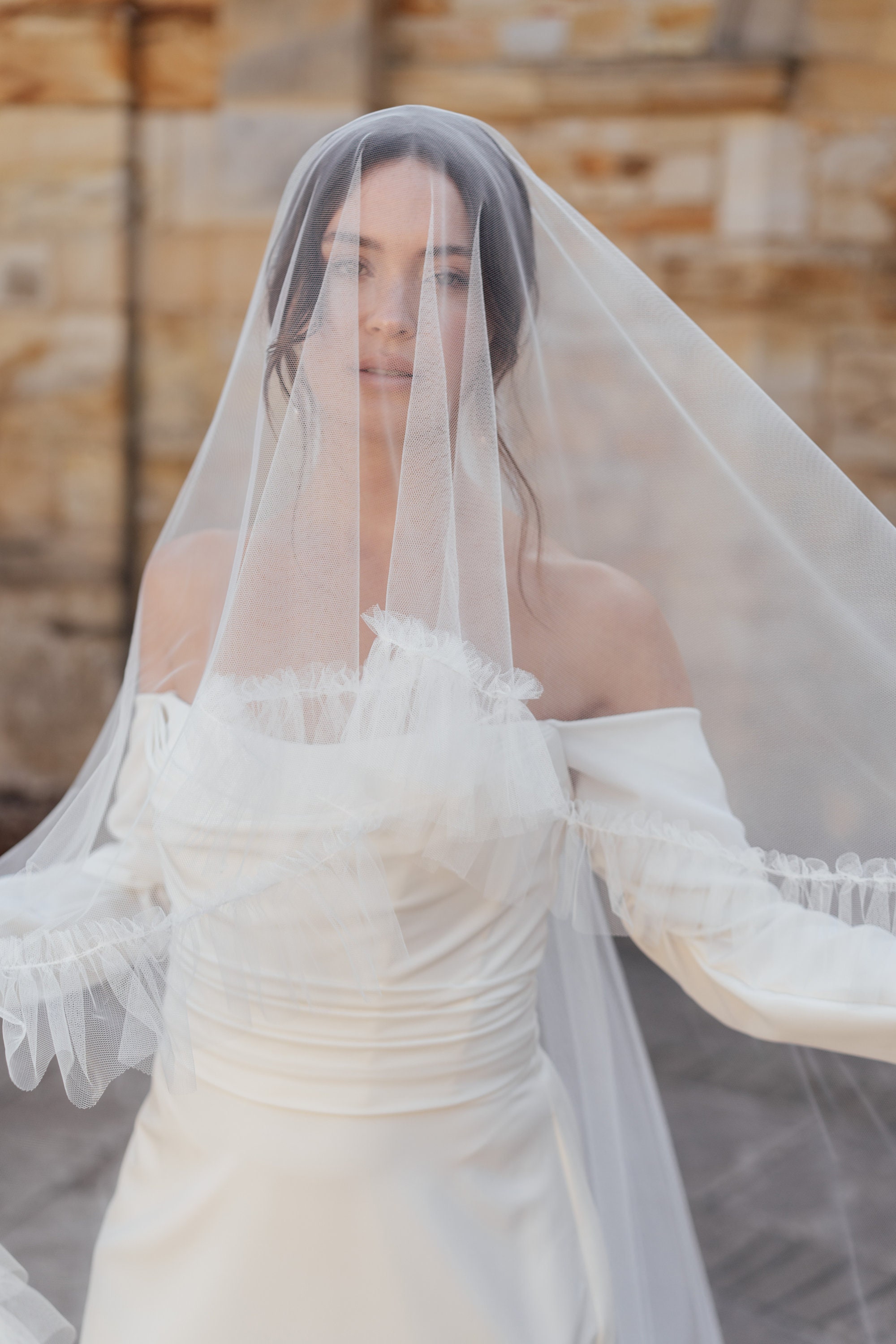 PIPPA RUFFLE VEIL Two-tier Ruffle Edge Wedding Veil - Etsy