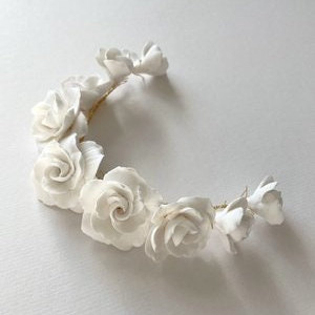 FIFI HAIRVINE | Bridal Hair Accessories, Porcelain Rose Hairvine ...
