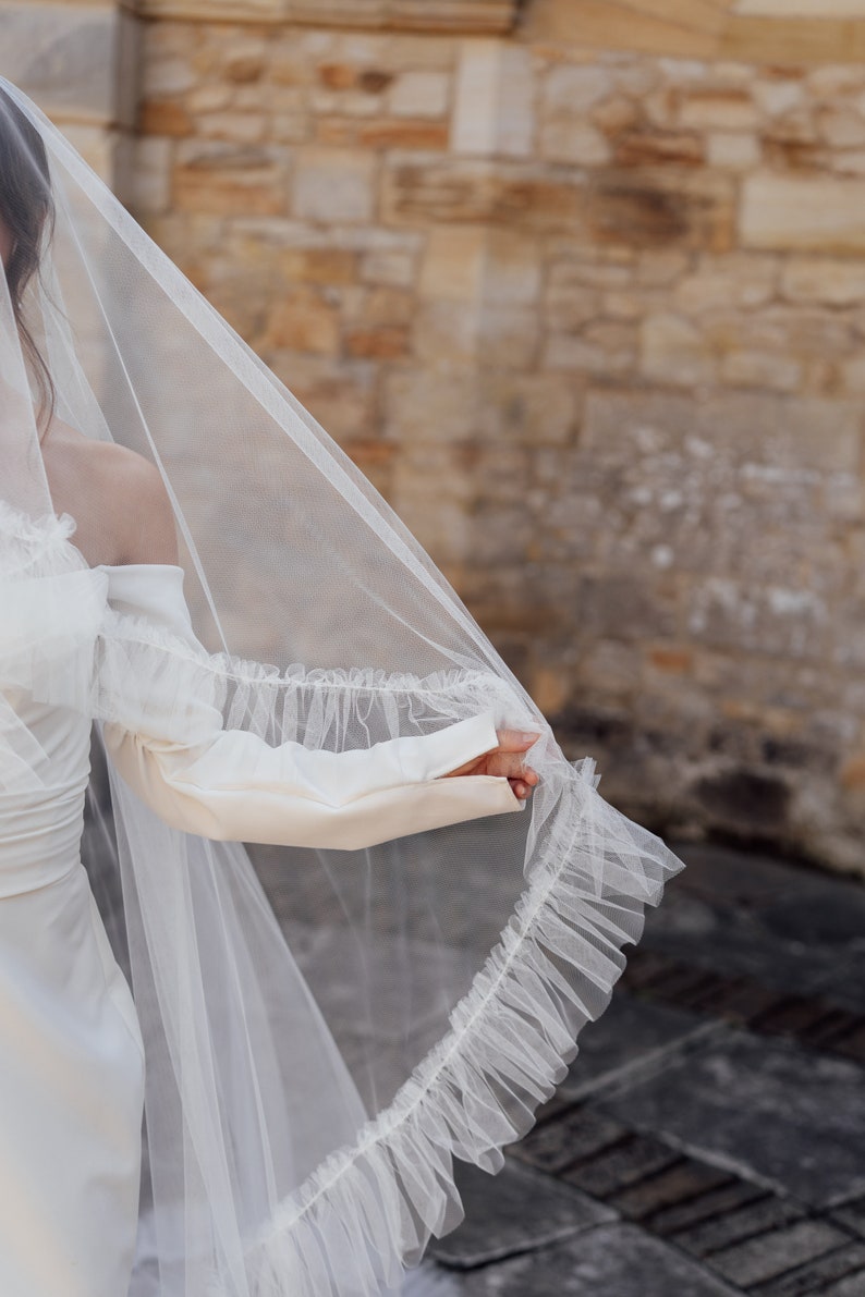 PIPPA RUFFLE VEIL | Two-tier Ruffle Edge Wedding Veil - Etsy