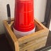 Rustic Reclaimed Wood Disposable Cup Holder With Marker Slot - Etsy