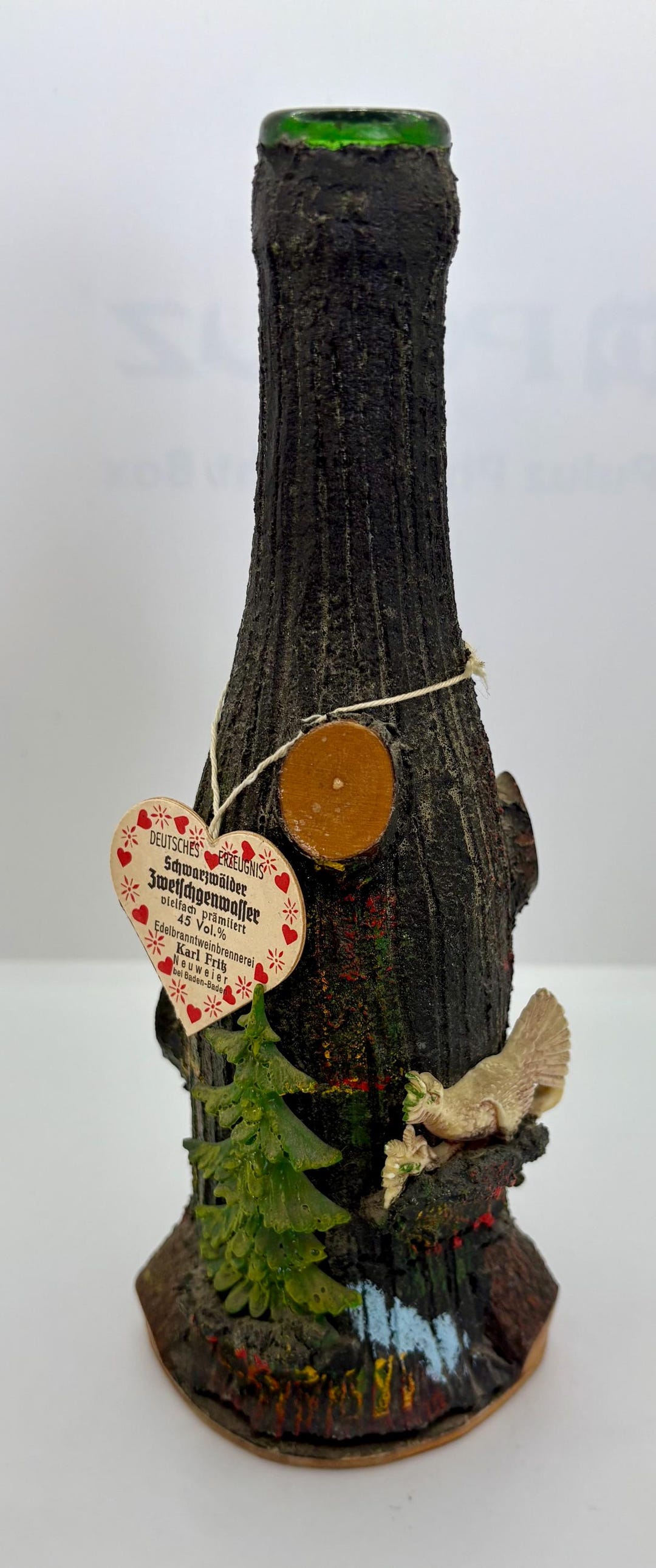 Vintage Tree Bark Decanter With Tree and Pheasant From Germany With Tag ...