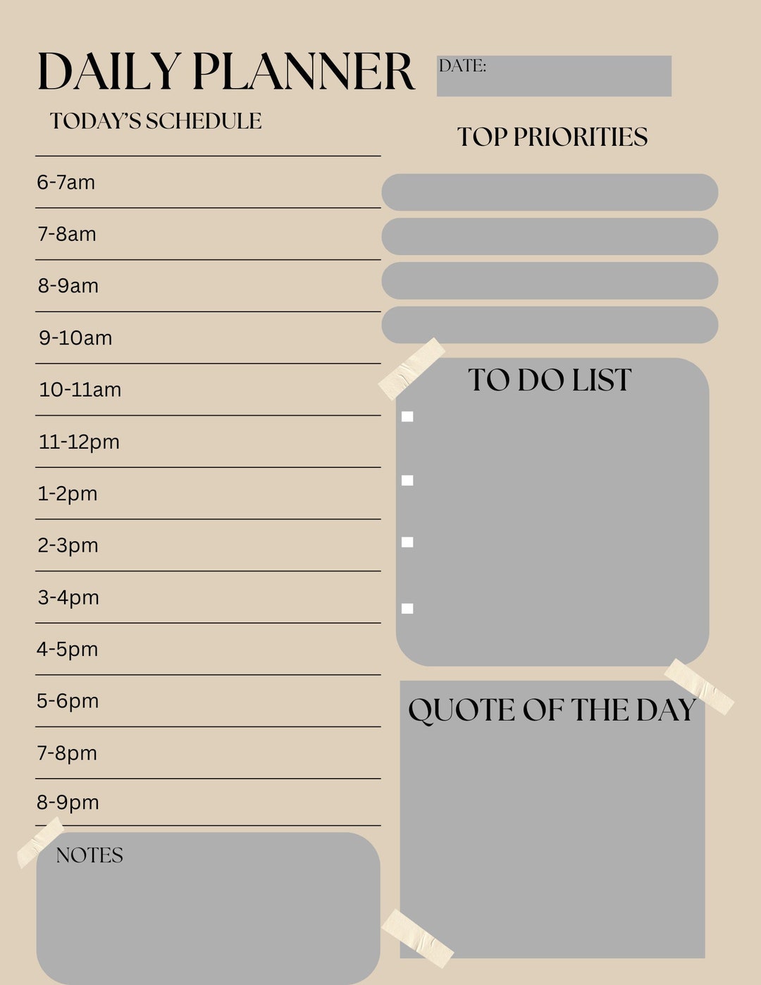 Daily Planner/ Unique Gifts, Fathers Day Gift, Organizer, Minimalist ...