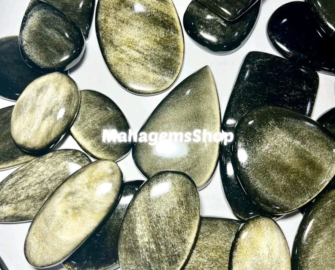 Amazing Quality Golden Sheen Obsidian Gemstone, Golden Obsidian ...