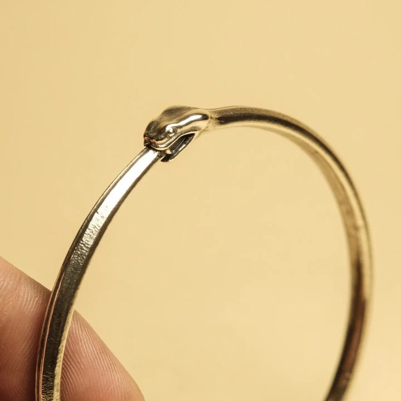 Silver Snake Bangle - Etsy