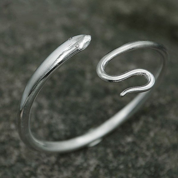 Silver Snake Bangle - Etsy