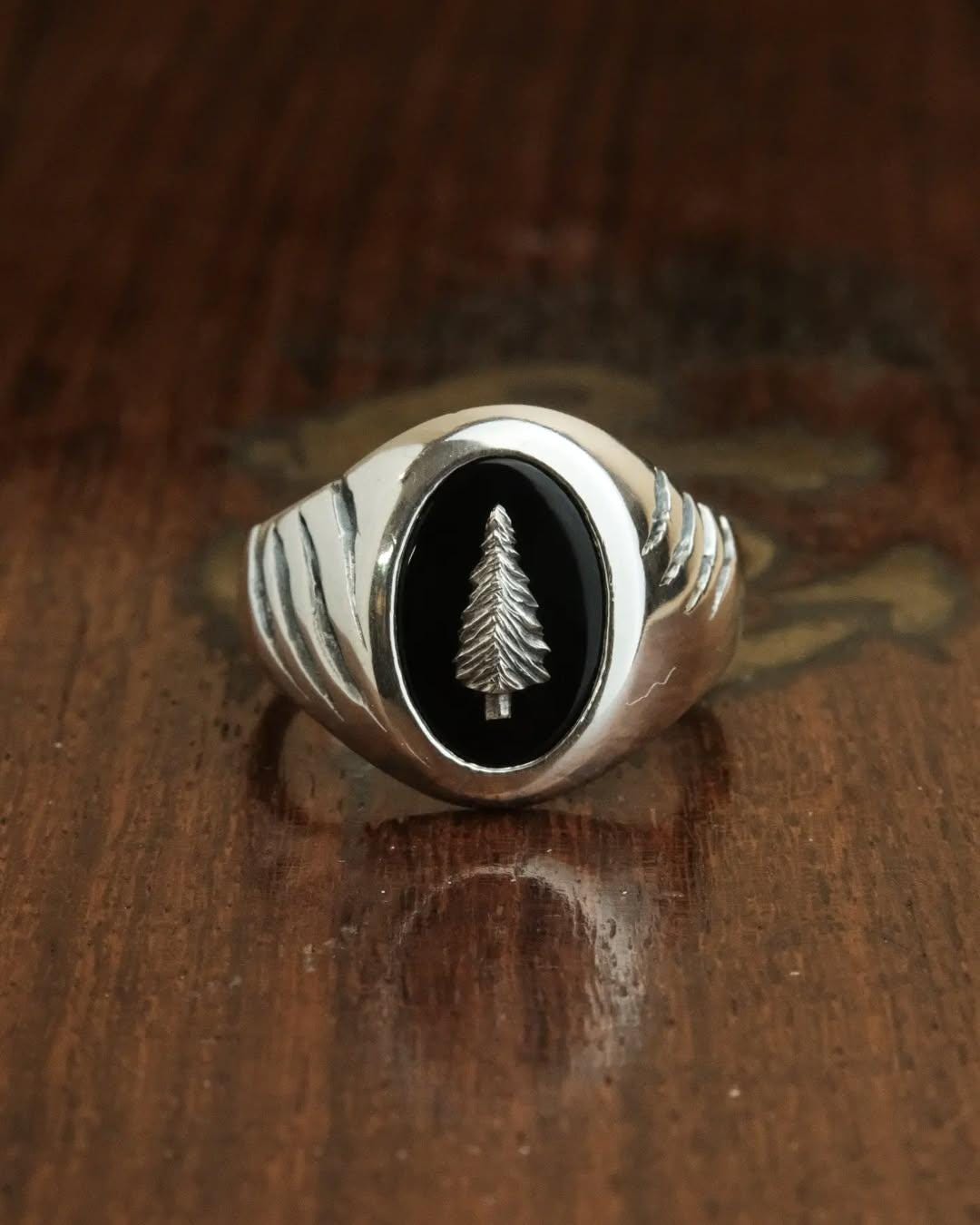 Tree Ring Nature Ring Silver Pine Tree Ring 925 Sterling Silver Forest ...
