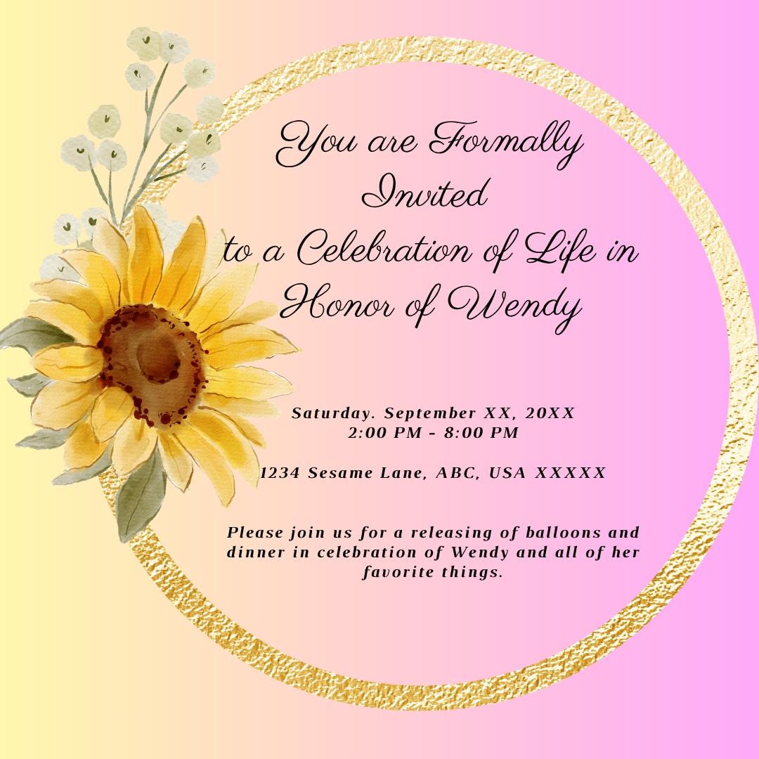 Floral Sunflower Party Invitation Template (digital Download) - Etsy