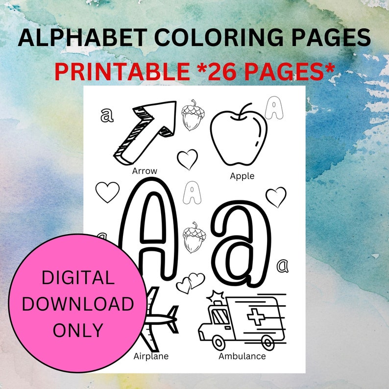 ABC Coloring Pages Letter Recognition Worksheets Printable - Etsy