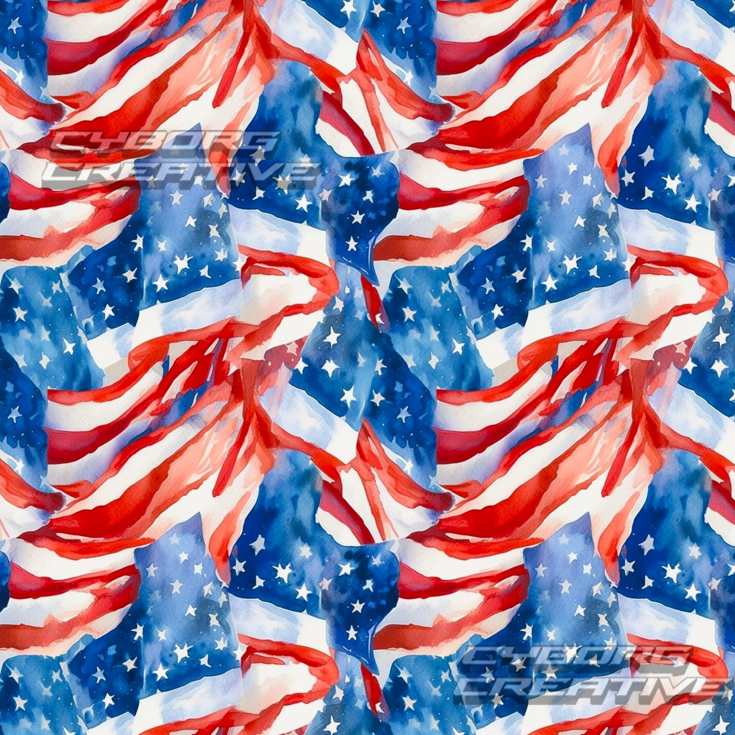 Patriot Red White Blue Stars Watercolor Digital Paper Patriotic Texture ...