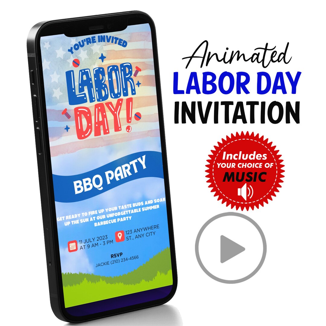 Labor Day BBQ Template, Red White & Blue Invitation, Celebration 2023 ...