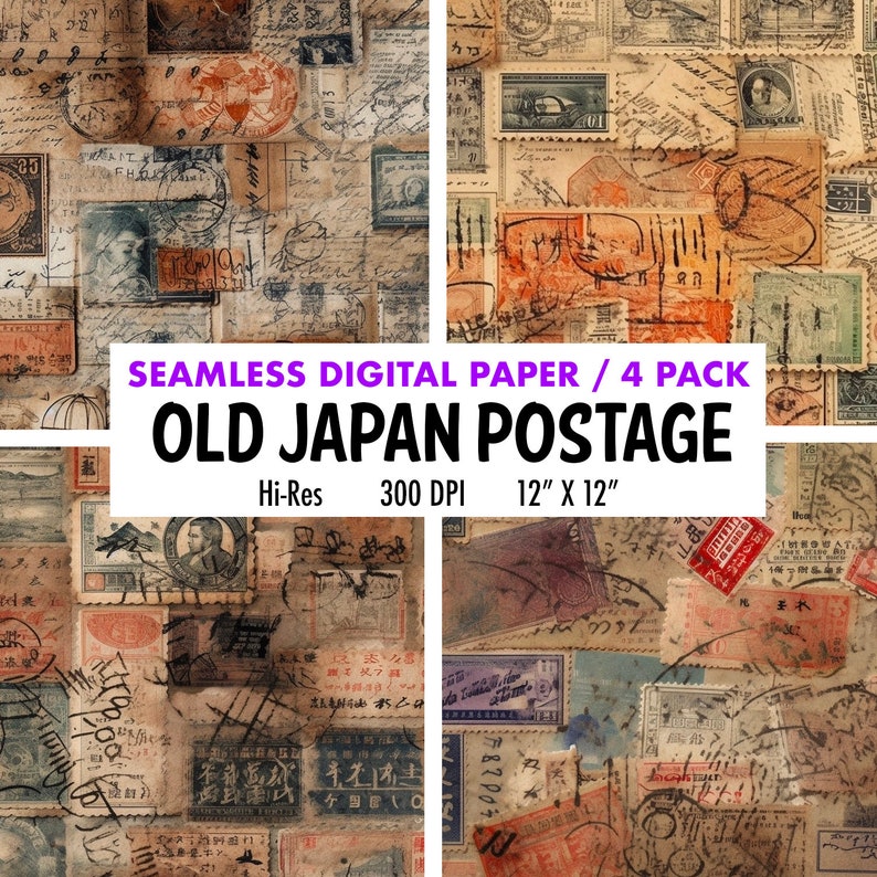 Asian Letters and Numbers Digital Paper Pack, Collage Paper, Japanese ...