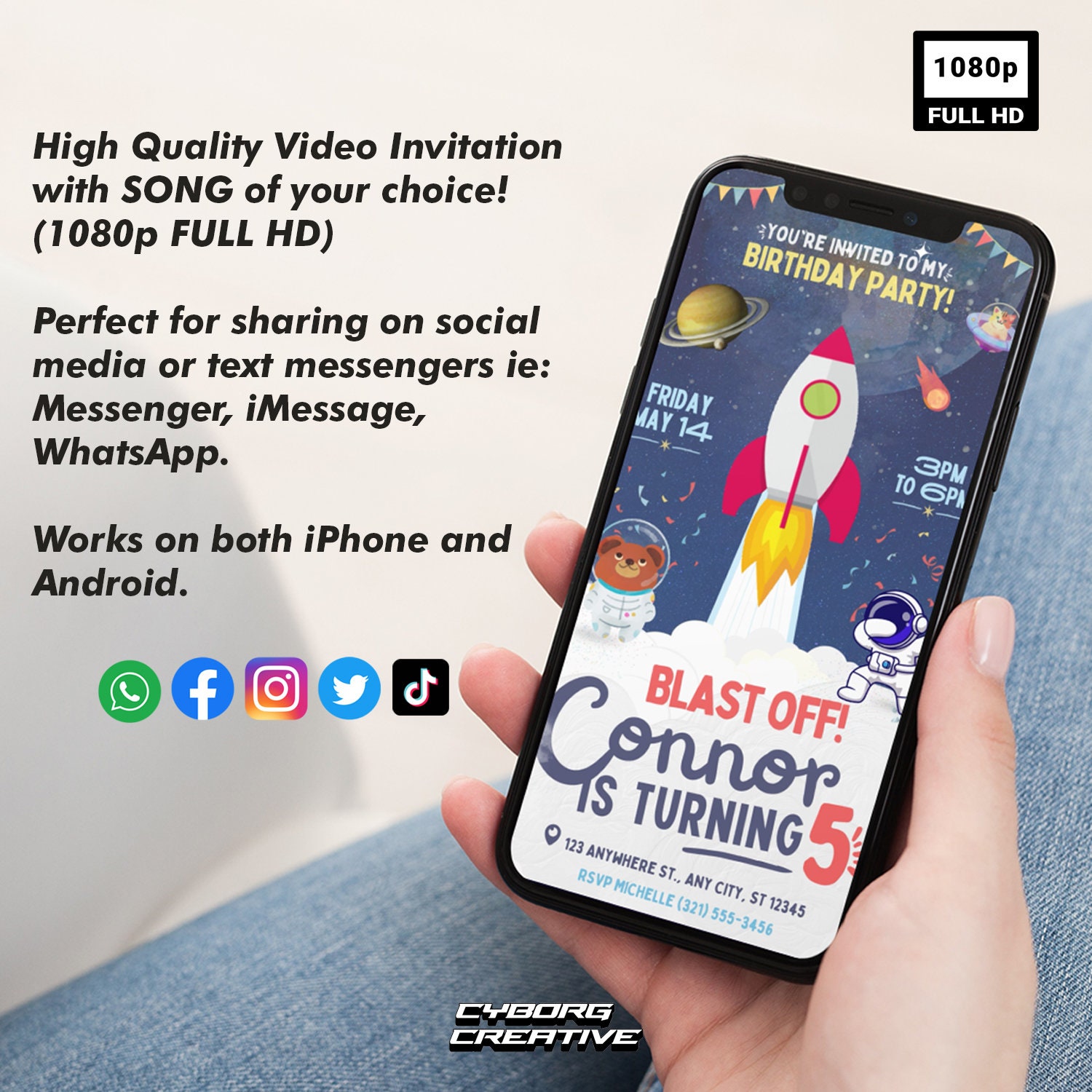 Textable Space Boy Birthday Party Invitation Galaxy Party Invitation ...