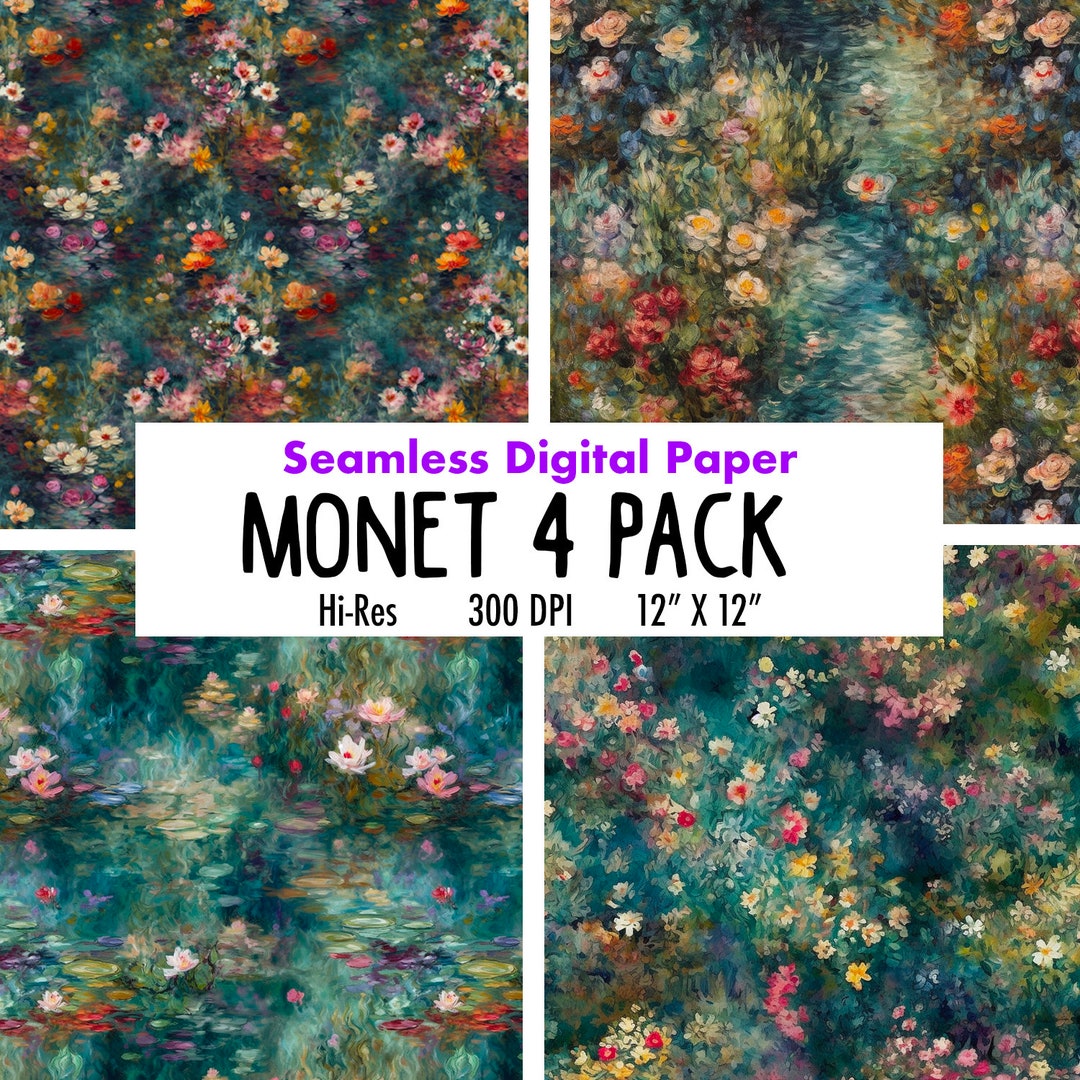 Monet Inspired Digital Paper - Monet Backgrounds - Monet Paintings ...