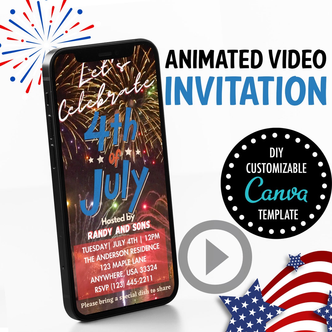 4th of July Invitation Digital 4th of July Evite 4th of July Invitation ...
