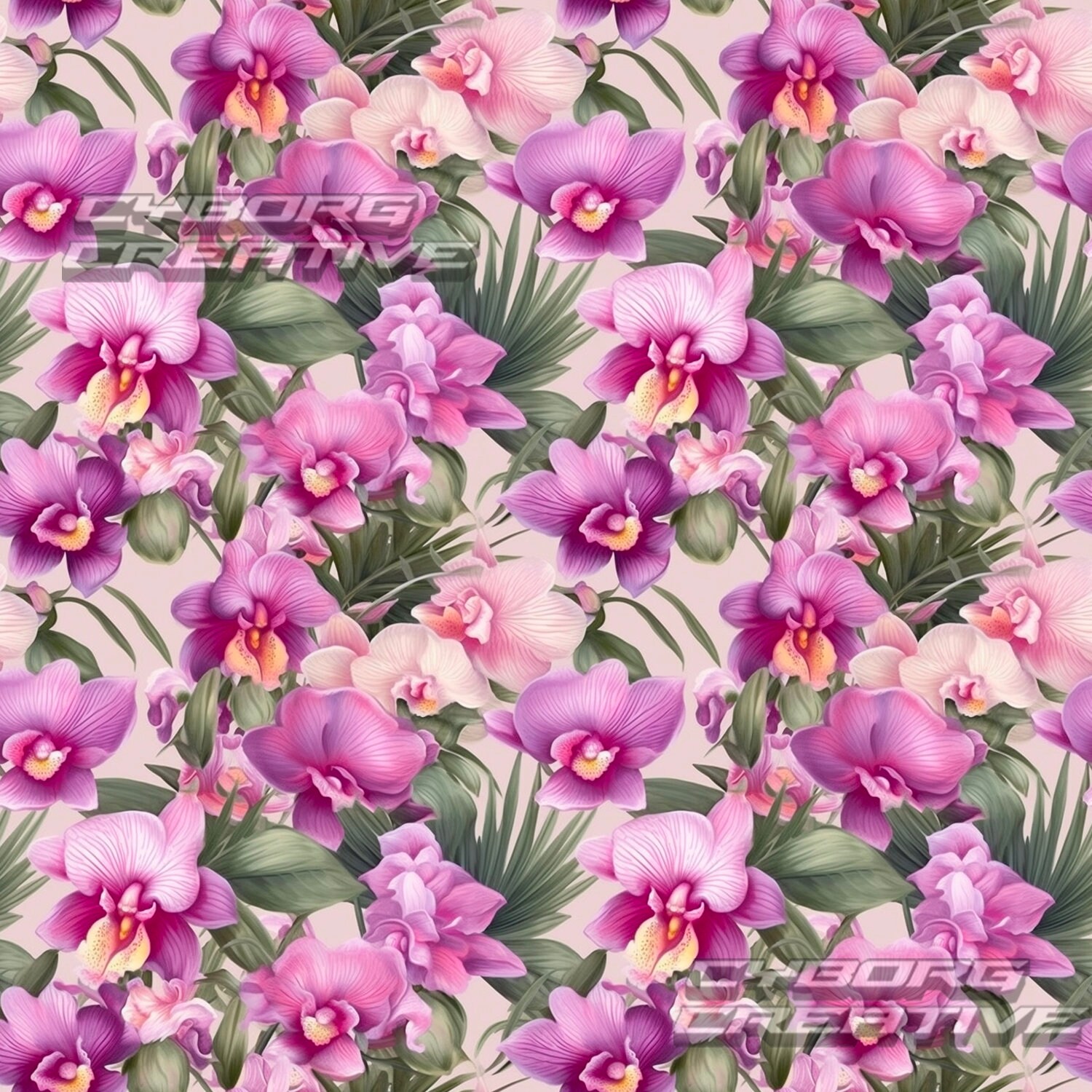 Orchid Digital Paper Botanical Watercolor Flower Backgrounds SEAMLESS ...