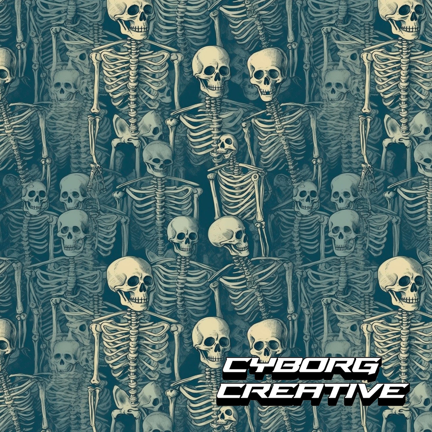 Seamless Skull Pattern Commercial Use SKELETON Download - Etsy