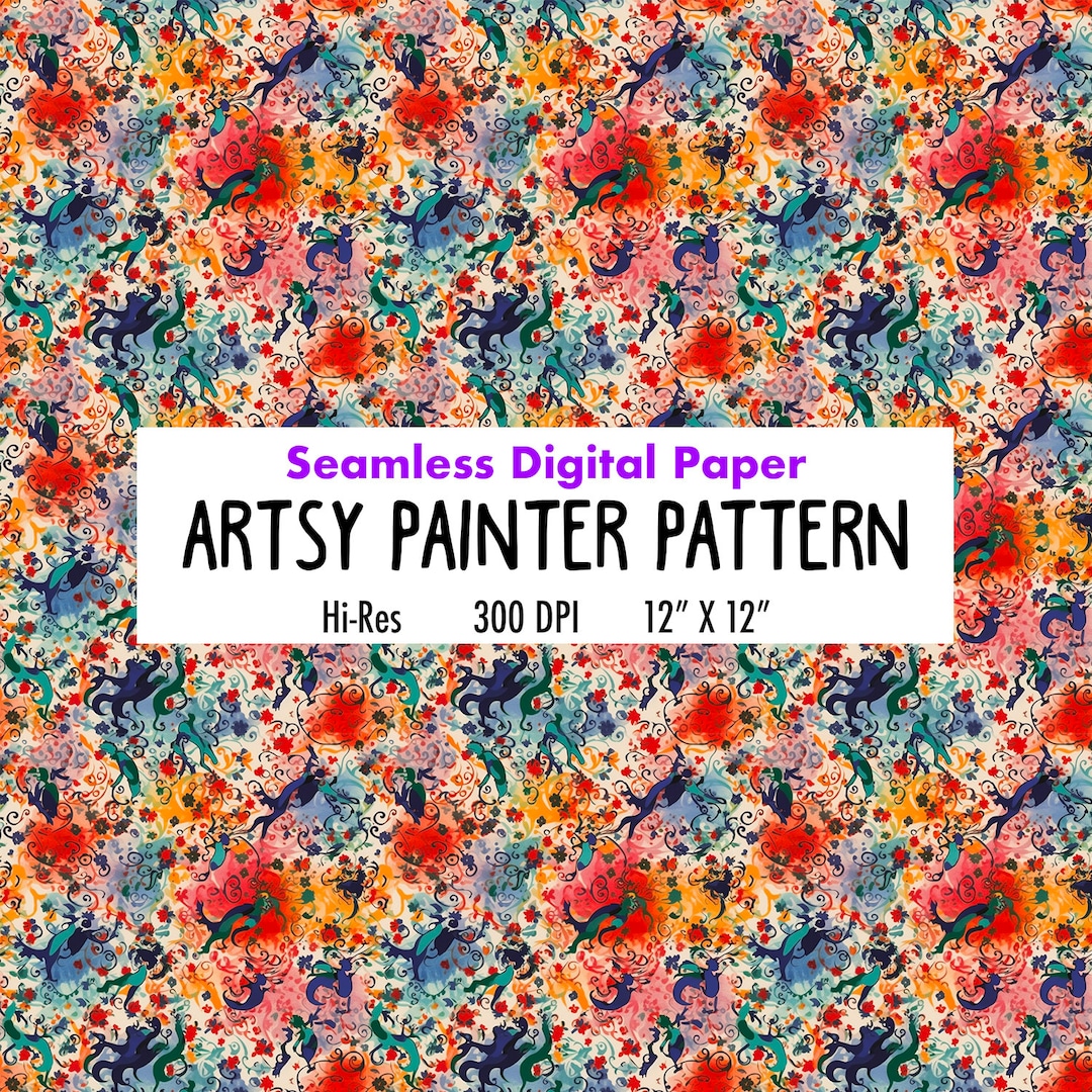 DIGITAL PAPER Artsy Painting | Seamless Designs | Colorful Patterns ...