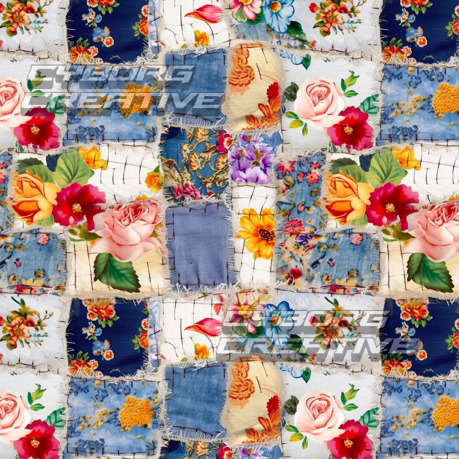 Seamless Floral Pattern, Distressed Florals, Commercial Use, Floral ...