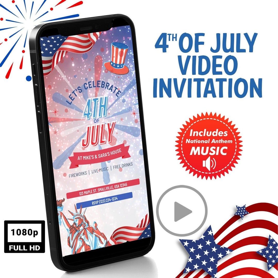 4th of July Invitation Digital, 4th of July Evite 4th of July ...