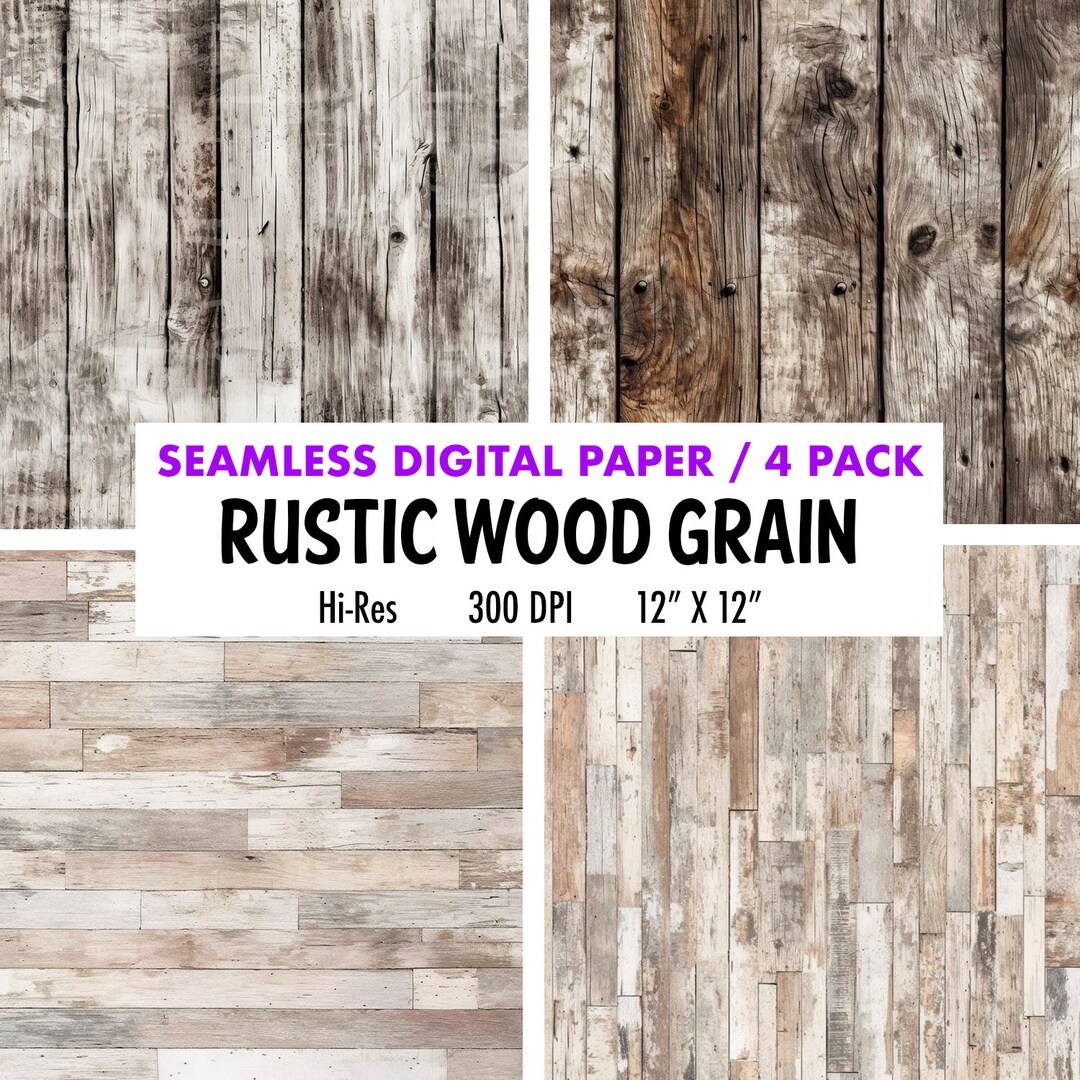 Rustic Wood Background Digital Papers, Wood Digital Background ...