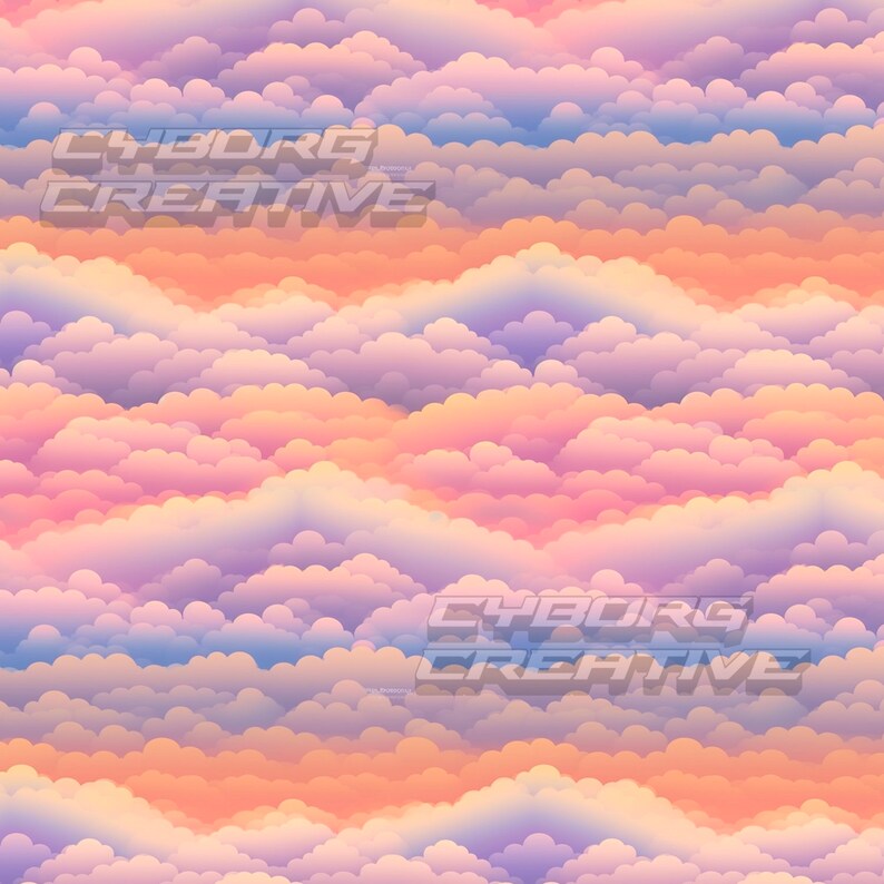 Cloud Digital Paper Seamless Clouds Seamless Sky Repeating - Etsy