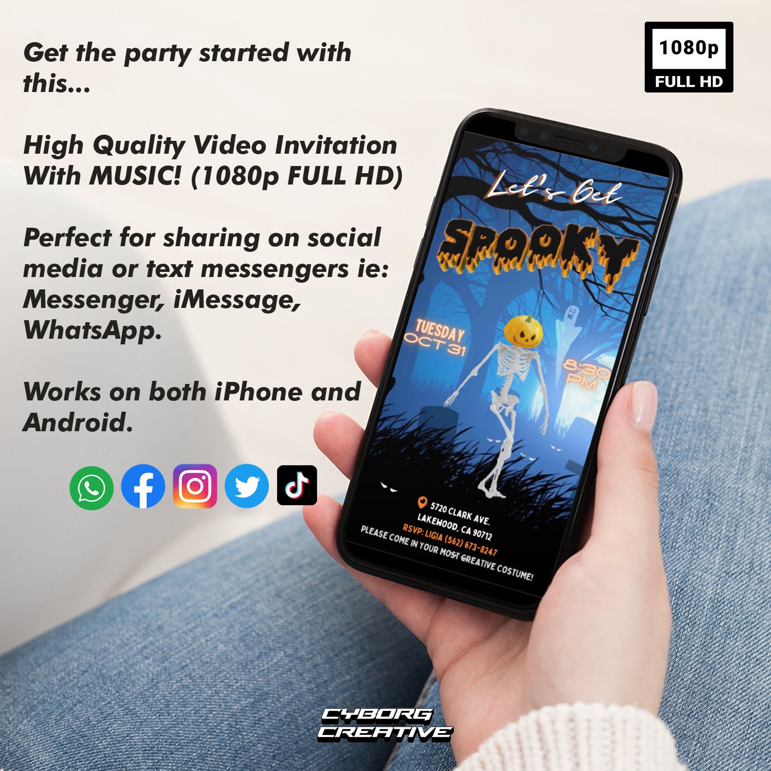 Spooky Party Animated Halloween Invitation, Halloween Party Video ...