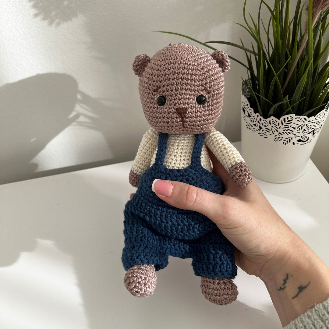 Handmade Baby Bear Binky, Crochet Teddy Bear, Gift for Newborns, Baby ...
