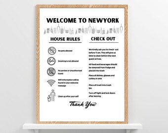 Los Angeles Airbnb Vrbo House Rules Check-out Instructions Print Out ...