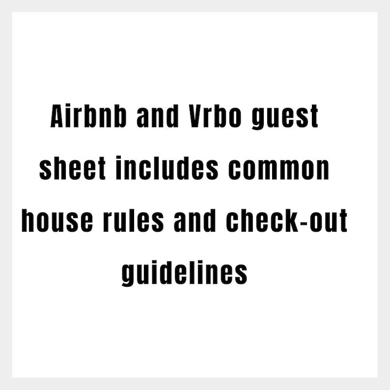 Colorado Airbnb Vrbo House Rules Print Out - Check Out Instructions ...