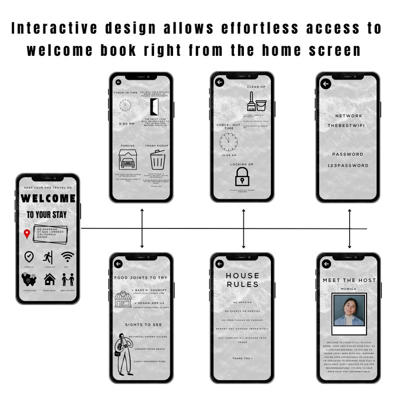Modern Welcome Book Mobile Template - Canva Airbnb Guidebook - Digital ...