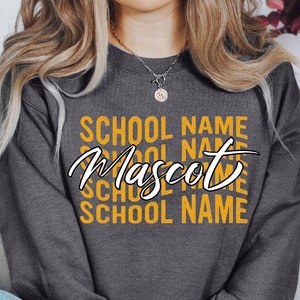 Custom School Mascot Sweatshirt, School Name and Mascot Sweater, School ...