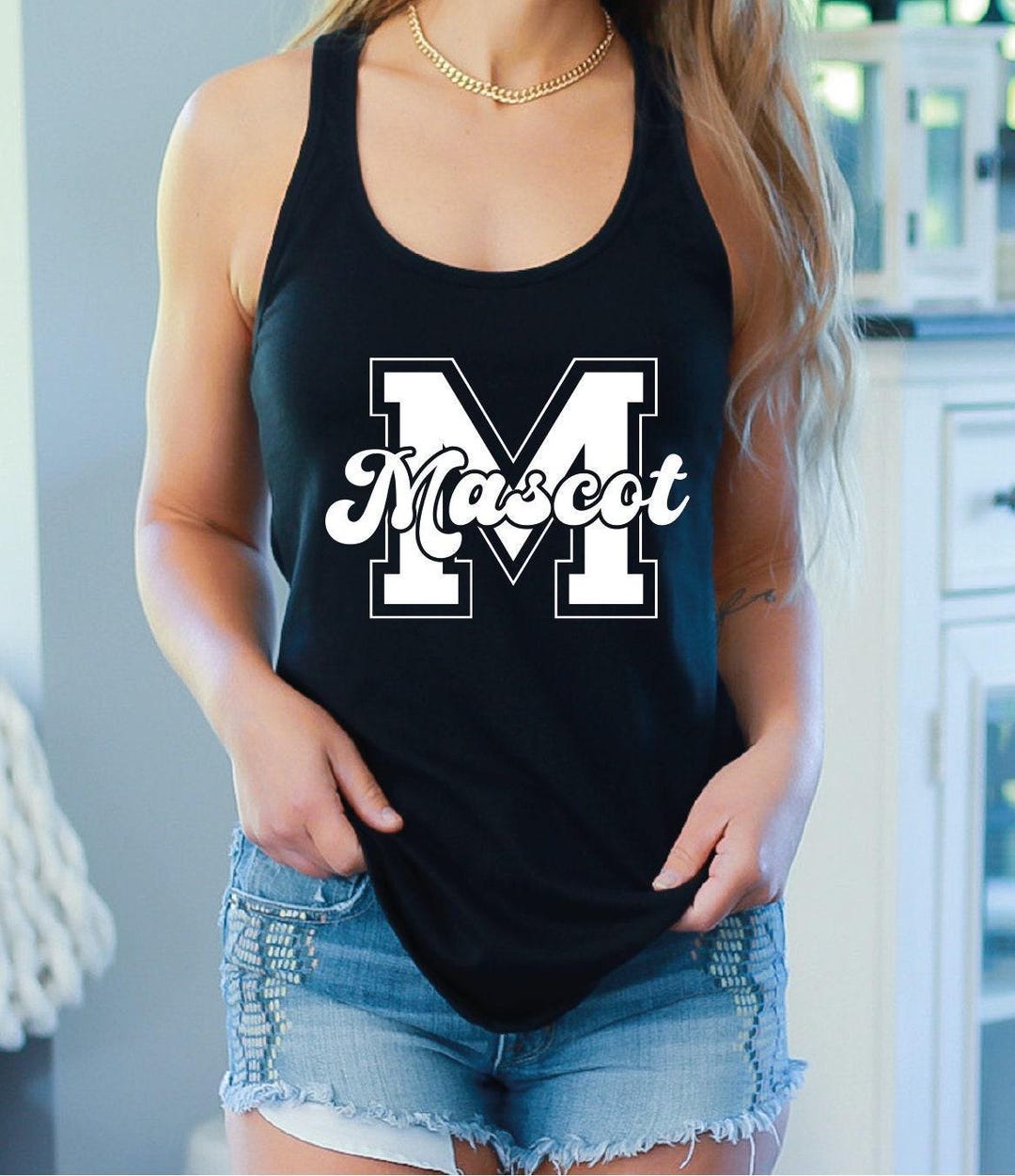 Custom School Mascot Tank Top, School Spirit Tank Top, Personalized ...