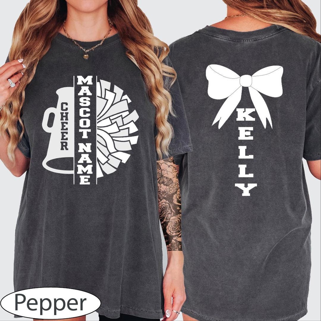 Custom Cheer Mascot Shirt, Cheer Mom Shirt, Cheer Megaphone Tshirt ...