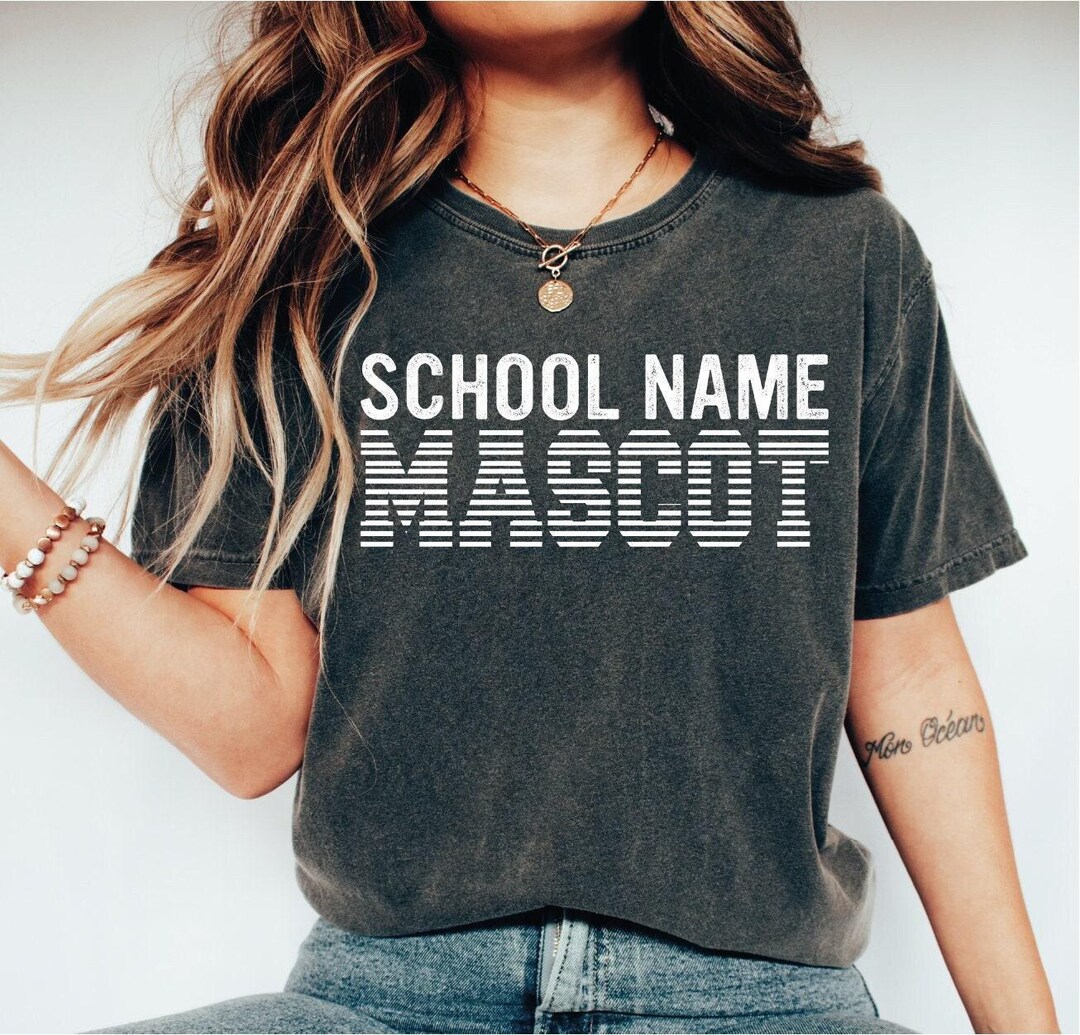 Custom School Mascot Shirt, Personalized School Name Tshirt, High ...