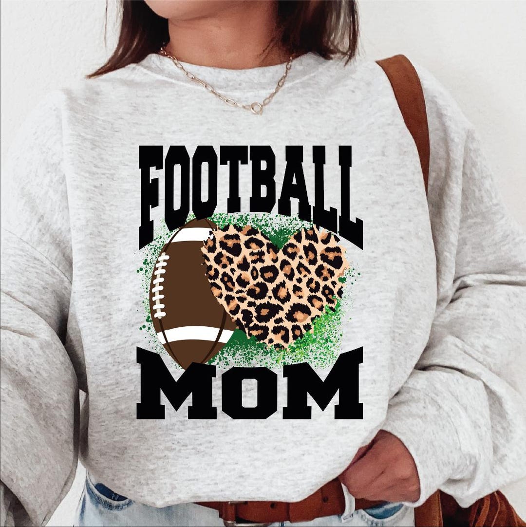 Football Leopard Mom Sweatshirt, Football Game Day Sweatshirt, Leopard ...