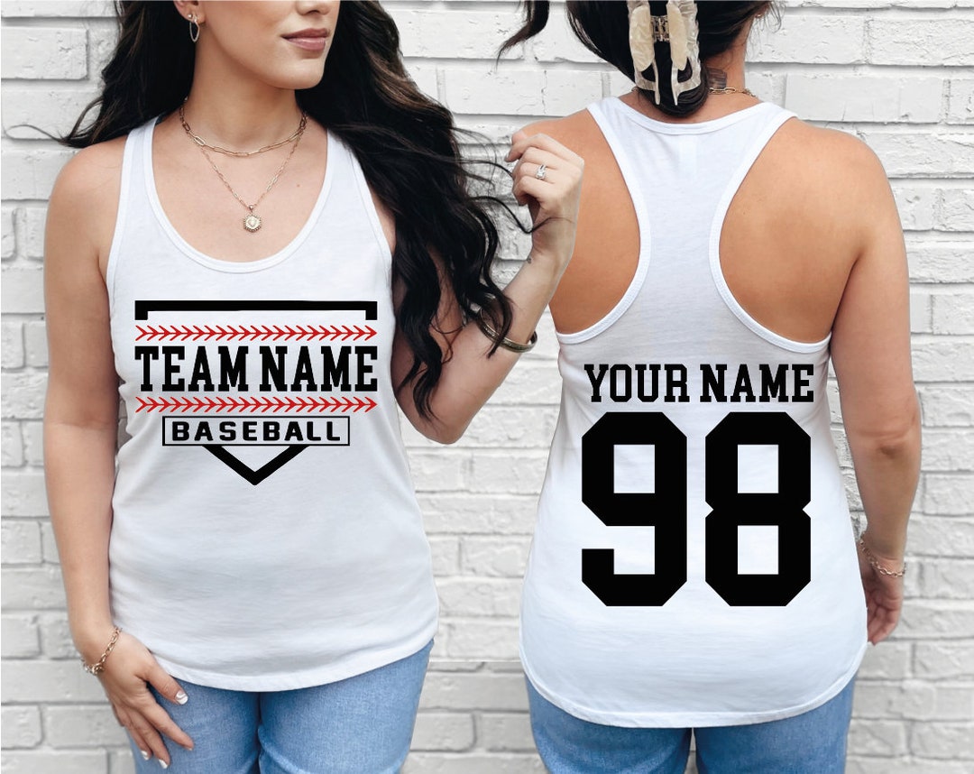 Custom Baseball Tank Women, Your Team Baseball Tank Tops, Baseball Team ...