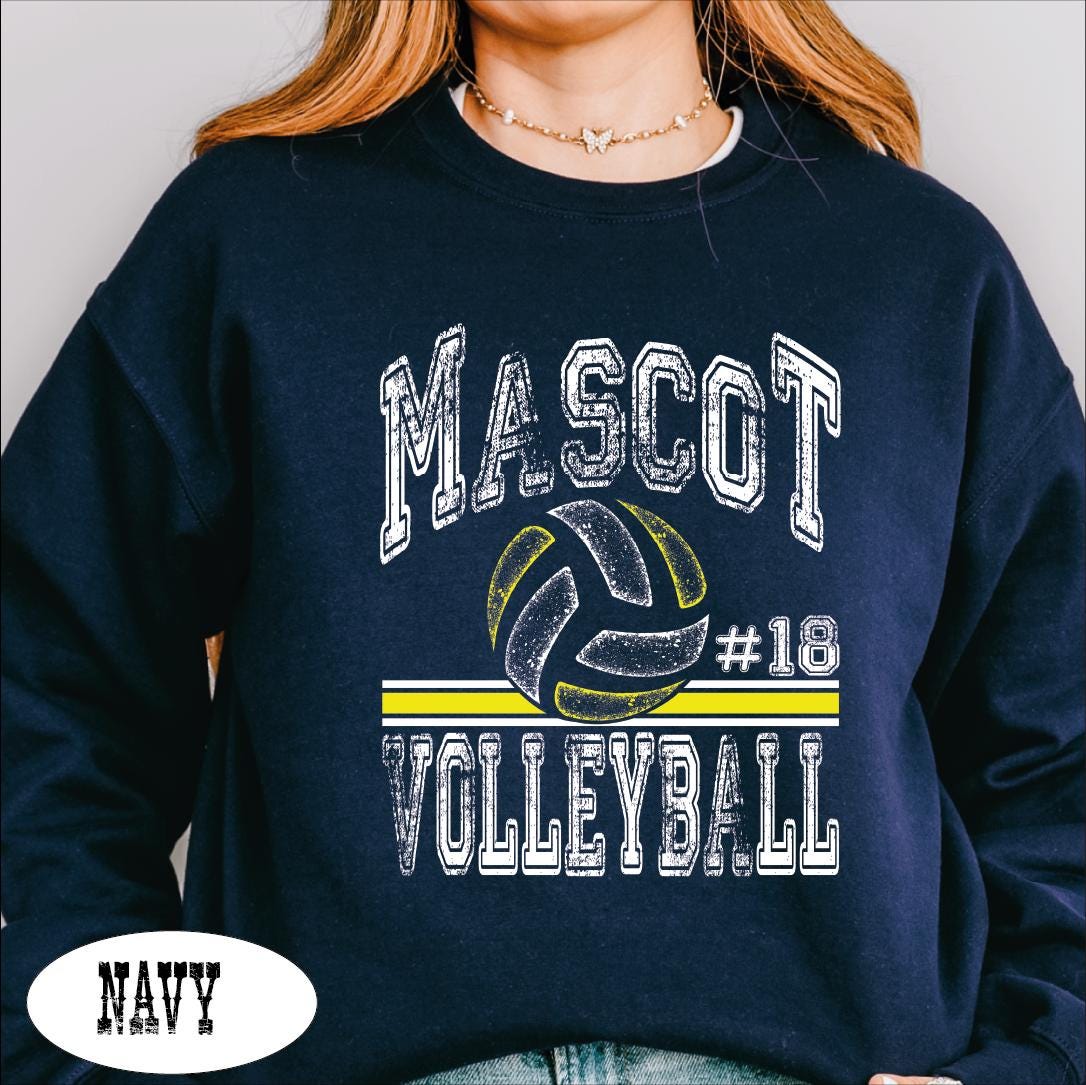 Custom Mascot Name Volleyball Sweatshirt, Teacher Coach Sweater ...