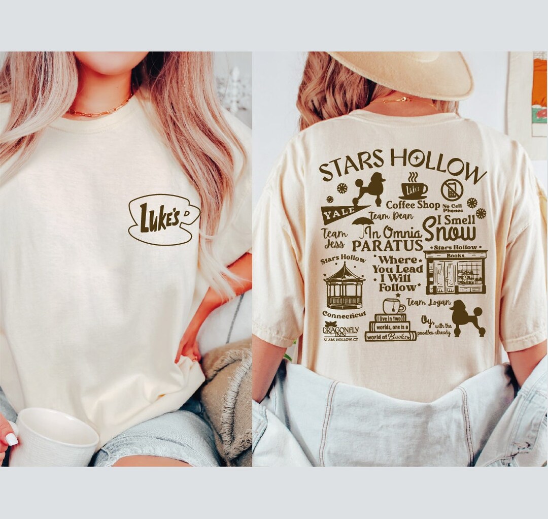 Retro Stars Hollow Shirt, Lukes Diner Shirts, Front and Back Lukes ...