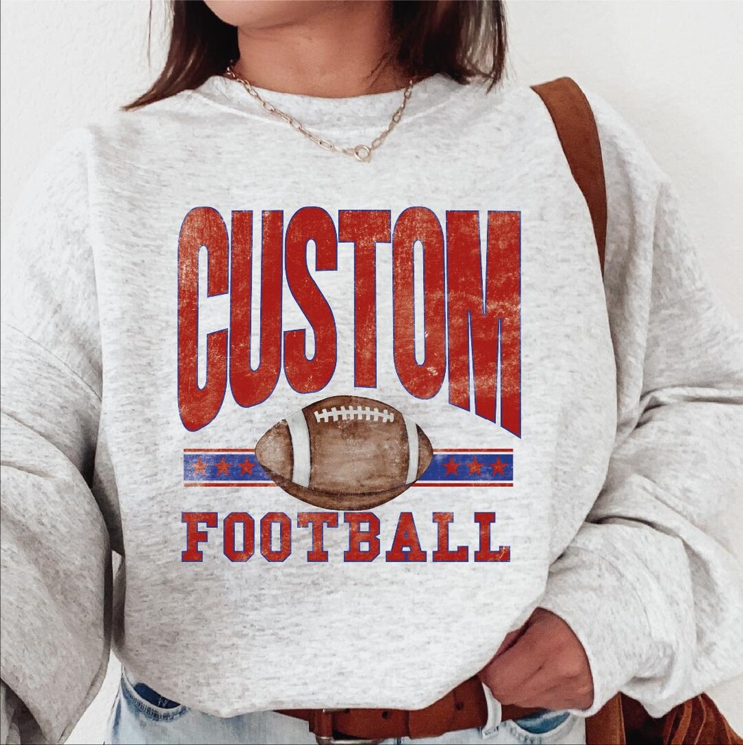 Custom Football Fan Sweatshirt, School Varsity Sweatshirt, Personalized ...