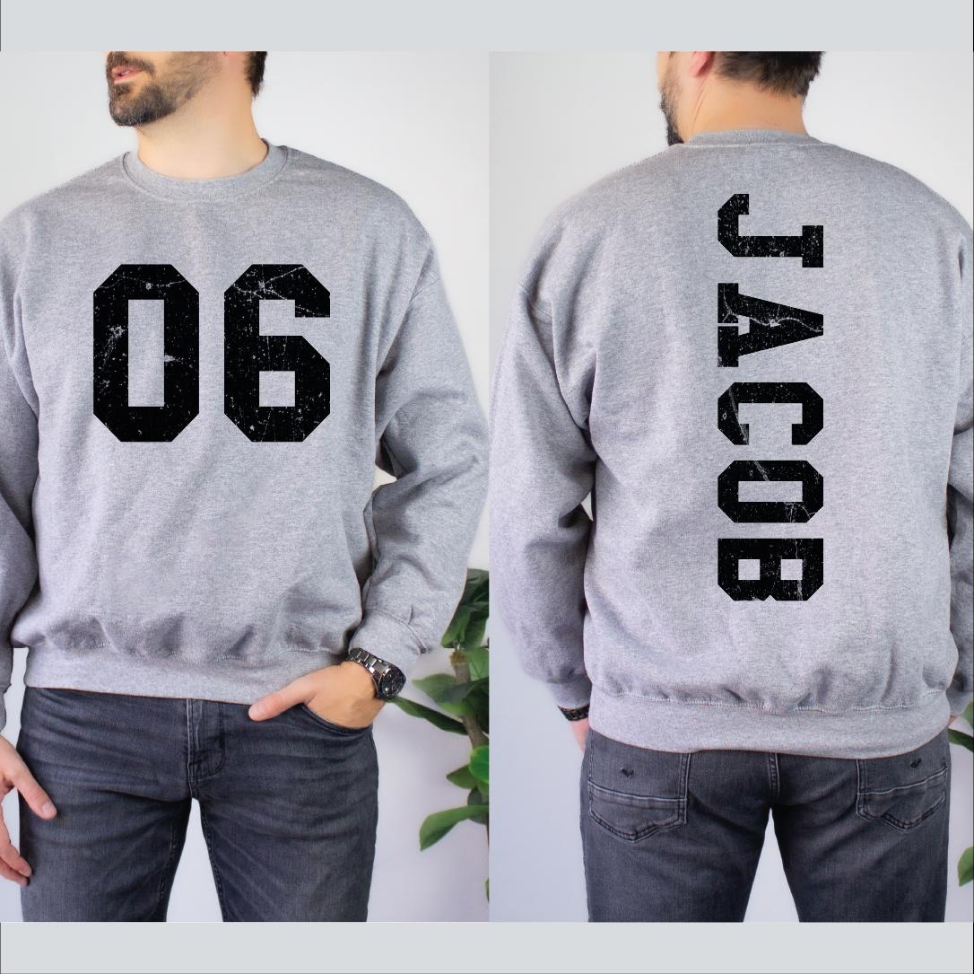 Custom Mascot Number Sweatshirt, Your Name Here Sweater, Custom School ...