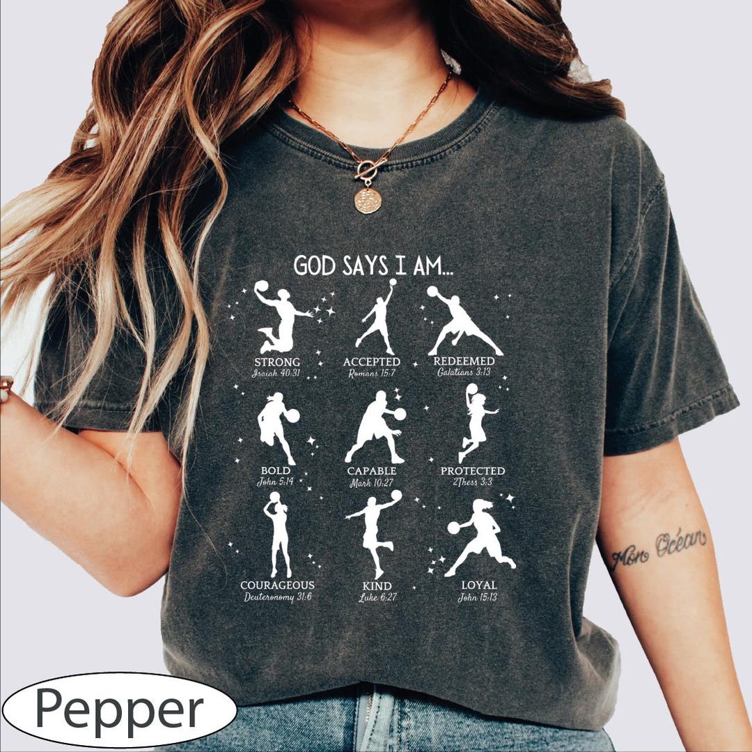 God Says I Am Basketball Shirt, Christian Tshirt, Cheer Basketball Tee ...