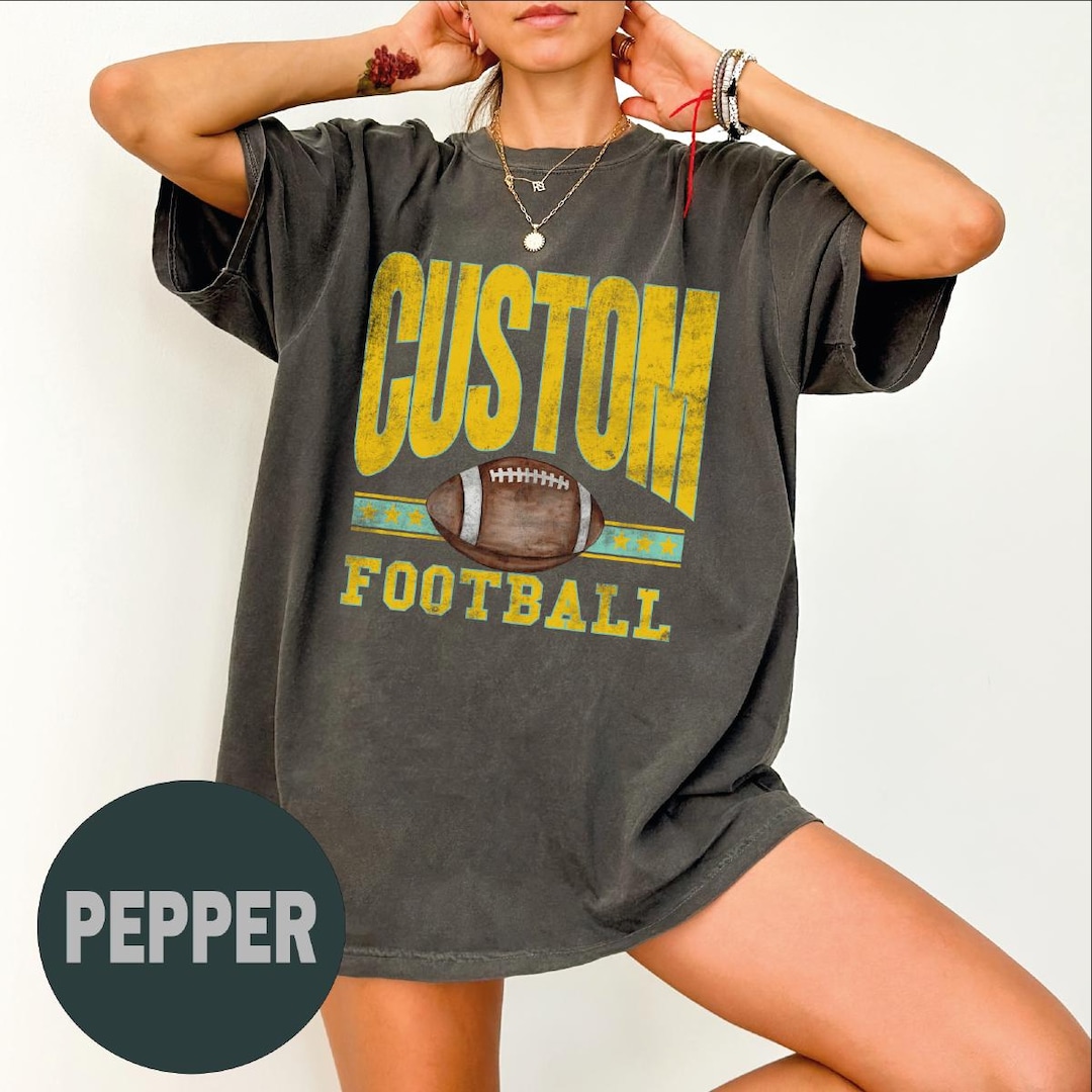 Custom Football Fan Shirt, School Varsity Tshirt, Personalized Mascot ...