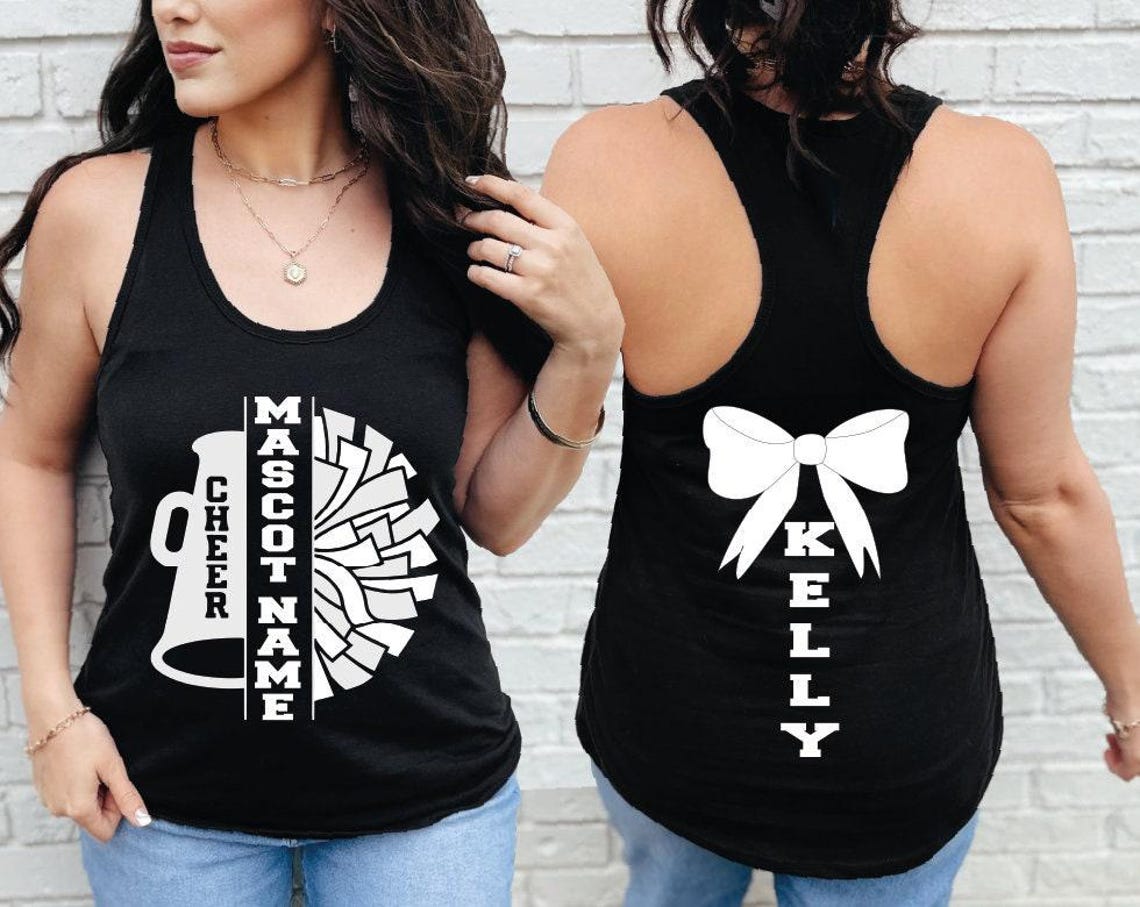Custom Cheer Mascot Tank Top, Cheer Mom Tank Top, Custom Cheer Tank Top ...
