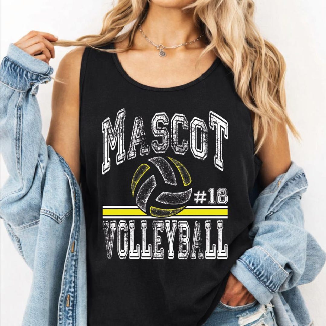 Custom Mascot Name Volleyball Tank Top, Teacher Coach Racerback ...