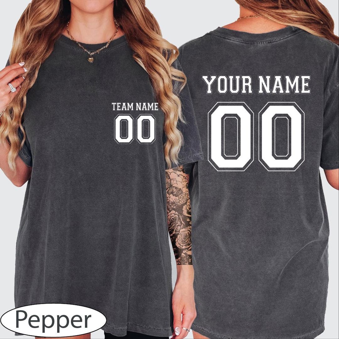 Custom Name and Back Number Shirt, Personalized Sports Tshirt, Your ...