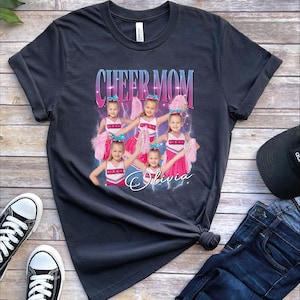 Personalized Cheer Mom Shirt, Custom Photo Cheer Mama Tshirt, Game Day ...