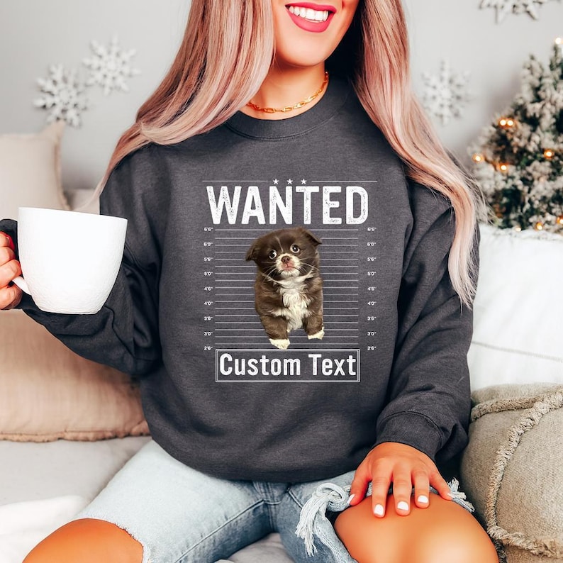 Custom Mugshot Sweatshirt, Customizable Wanted Poster Sweater ...