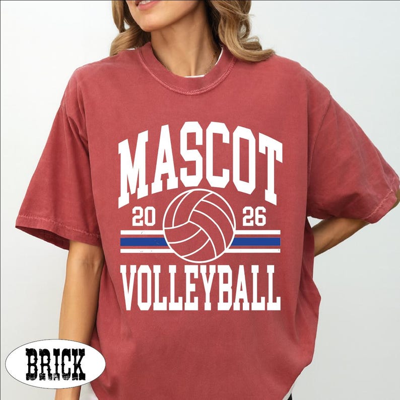 Custom Mascot Volleyball Shirt, Personalized Team Volleyball Tee ...