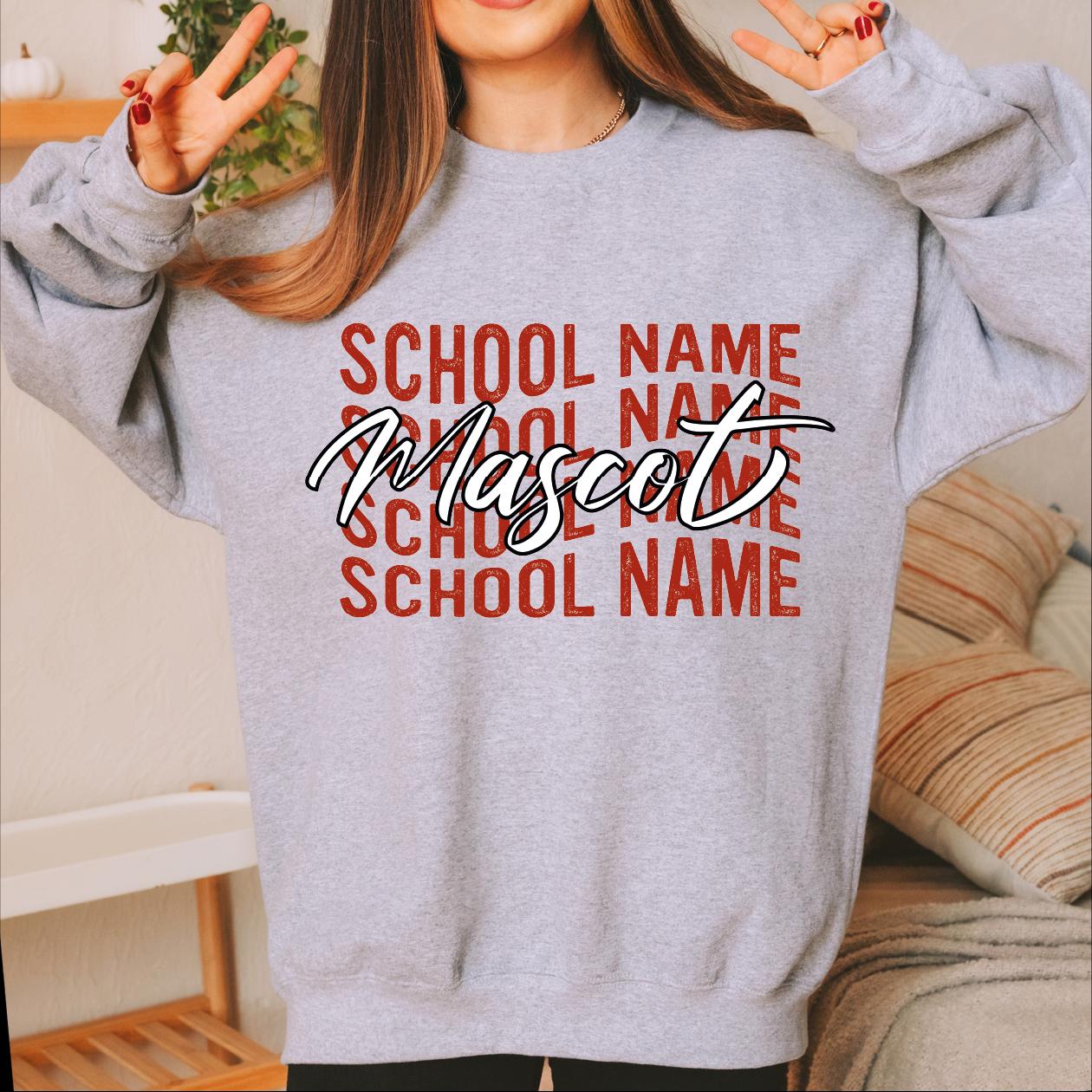 Custom School Mascot Sweatshirt, School Name and Mascot Sweater, School ...