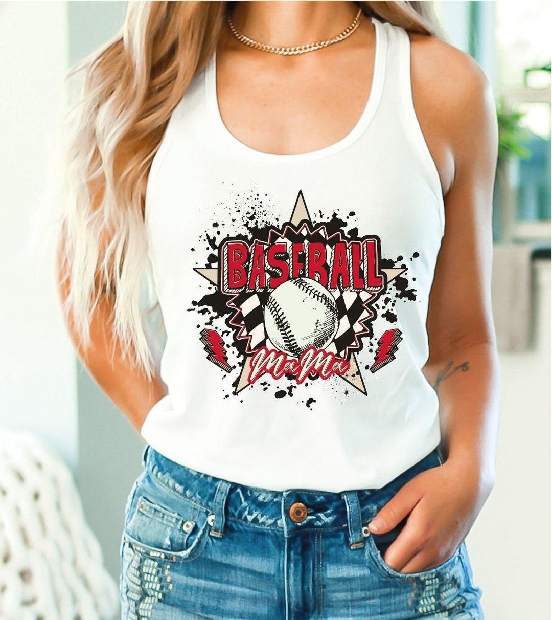Baseball Mama Tank Top, Baseball Mom Tank Tops, Baseball Game Day Tank ...